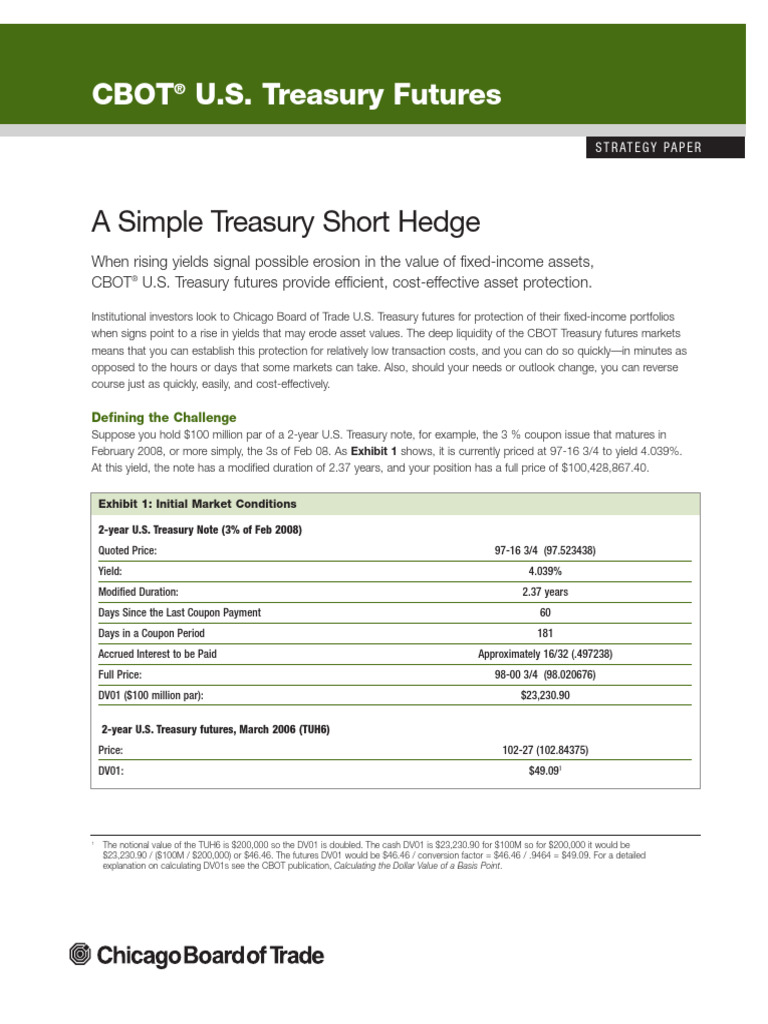 A Simple Treasury Short Hedge | PDF | Futures Contract | Yield (Finance)