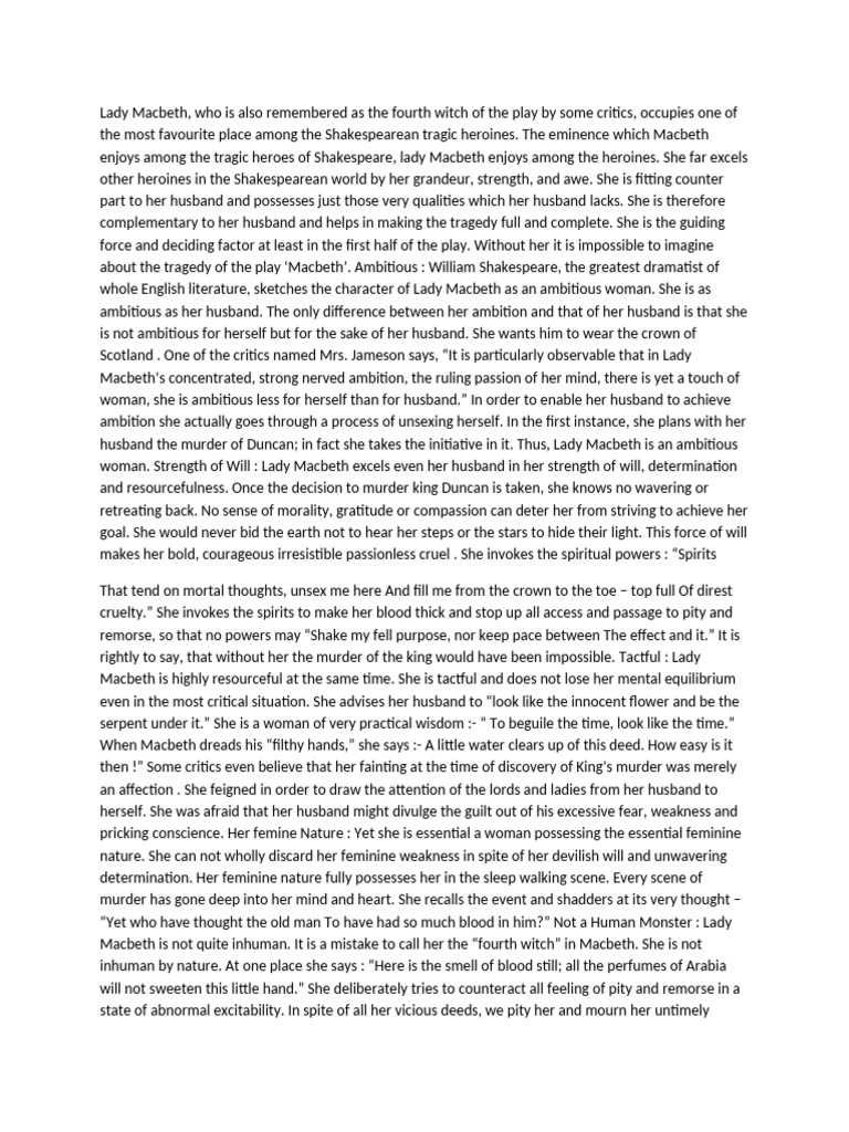 Lady Macbeth | PDF | Macbeth