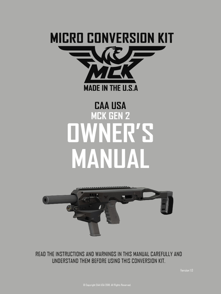 Opplanet Caa MCK Gen 2 Owners Manual PDF | PDF | Projectile Weapons ...