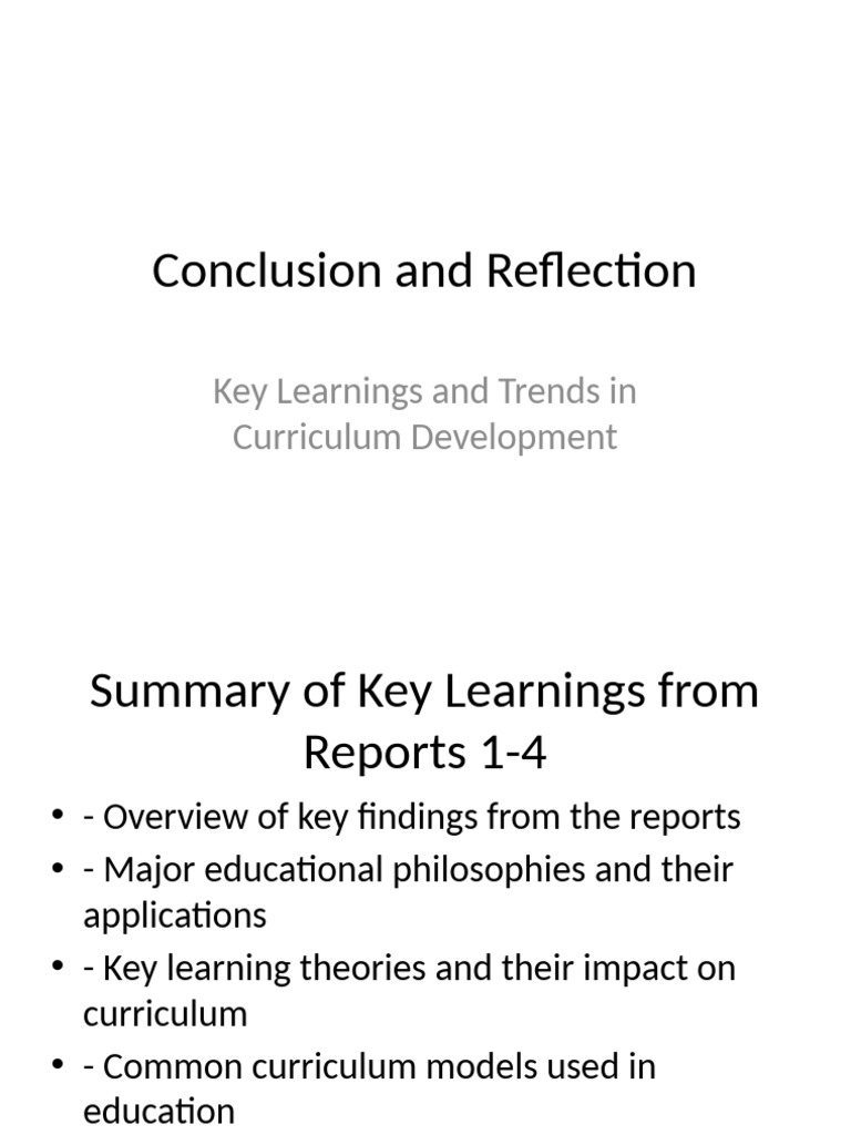 Conclusion and Reflection Presentation | PDF