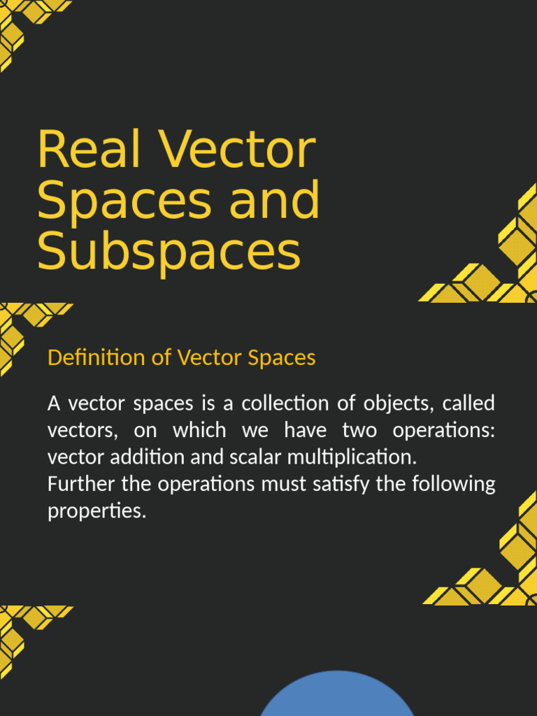 Real Vector Spaces and Subspaces | PDF | Linear Subspace | Linear Map