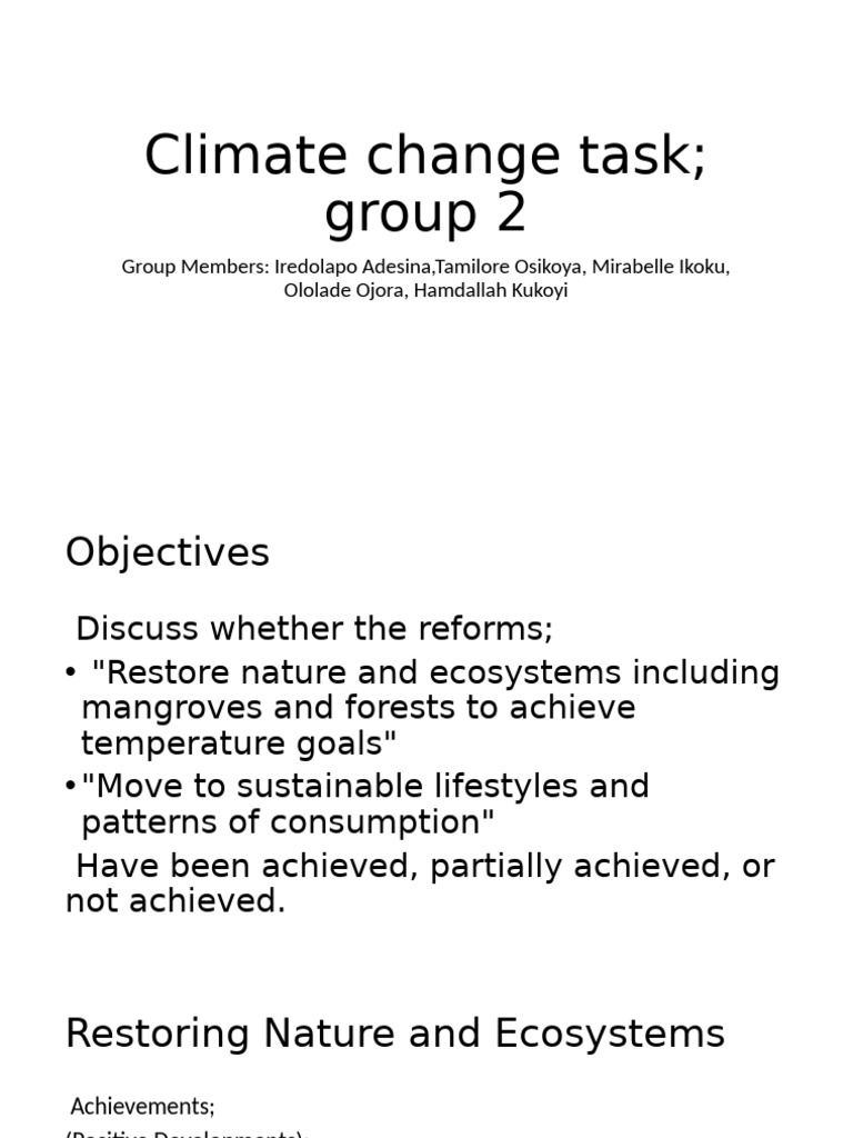 Group 2 Climate Change Task | PDF | Sustainability | Climate Change