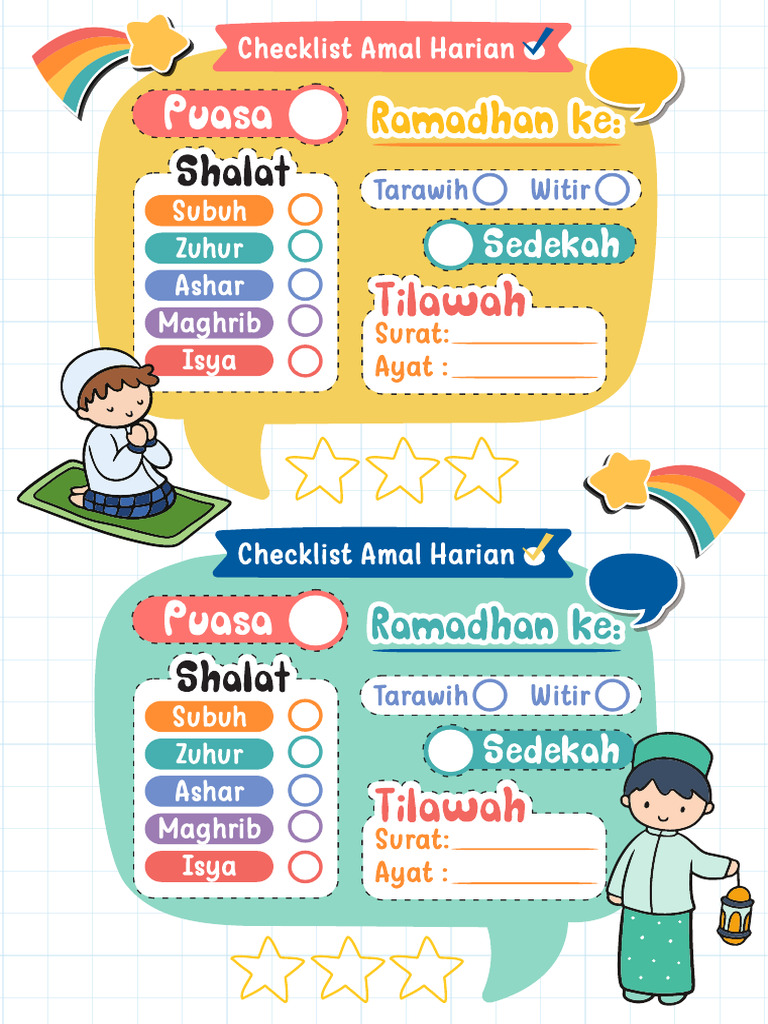 Ceklis Harian & Sertifikat Ramadhan | PDF