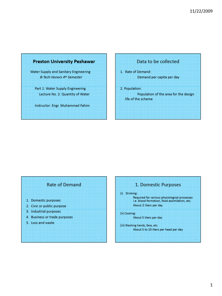 WSSE Lecture No 2 | PDF | Water | Forecasting