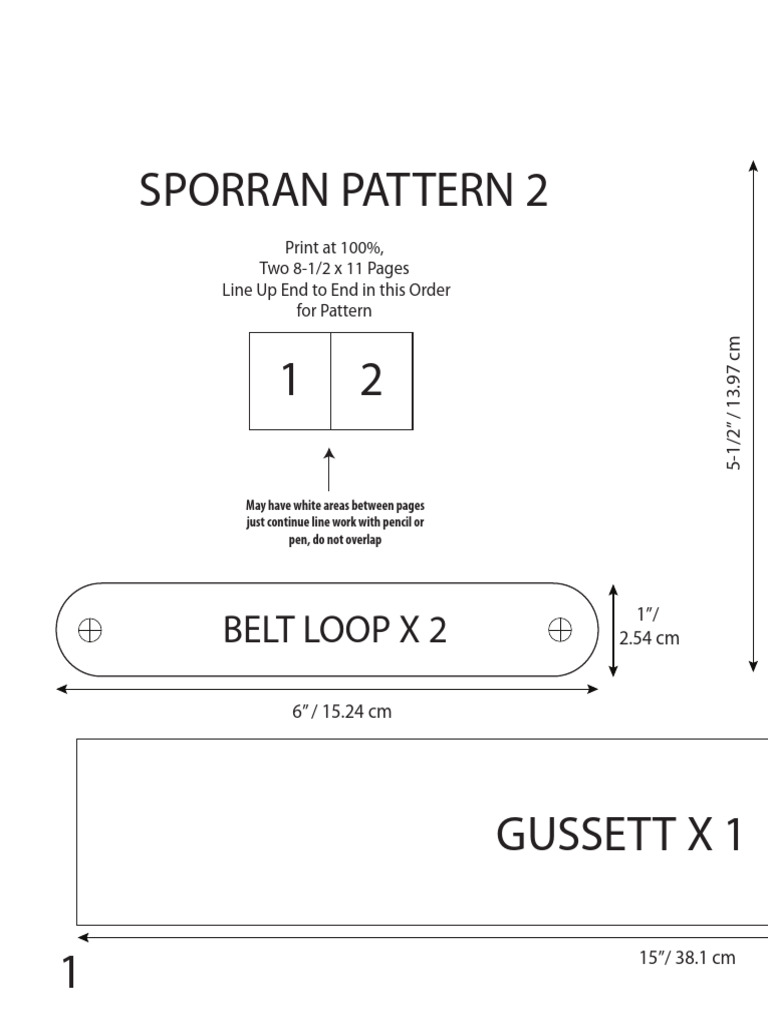 Sporran Pattern and Dimensions Guide | PDF