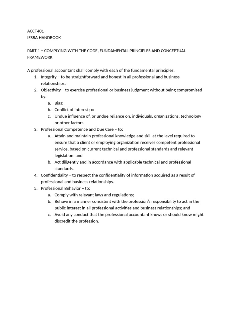 Acct401 Iesba Handbook | PDF