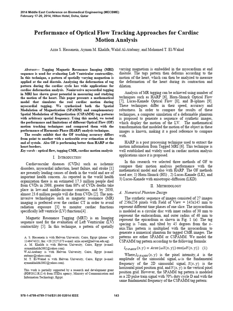 Performance of Optical Flow Tracking Approaches for Cardiac Motion ...