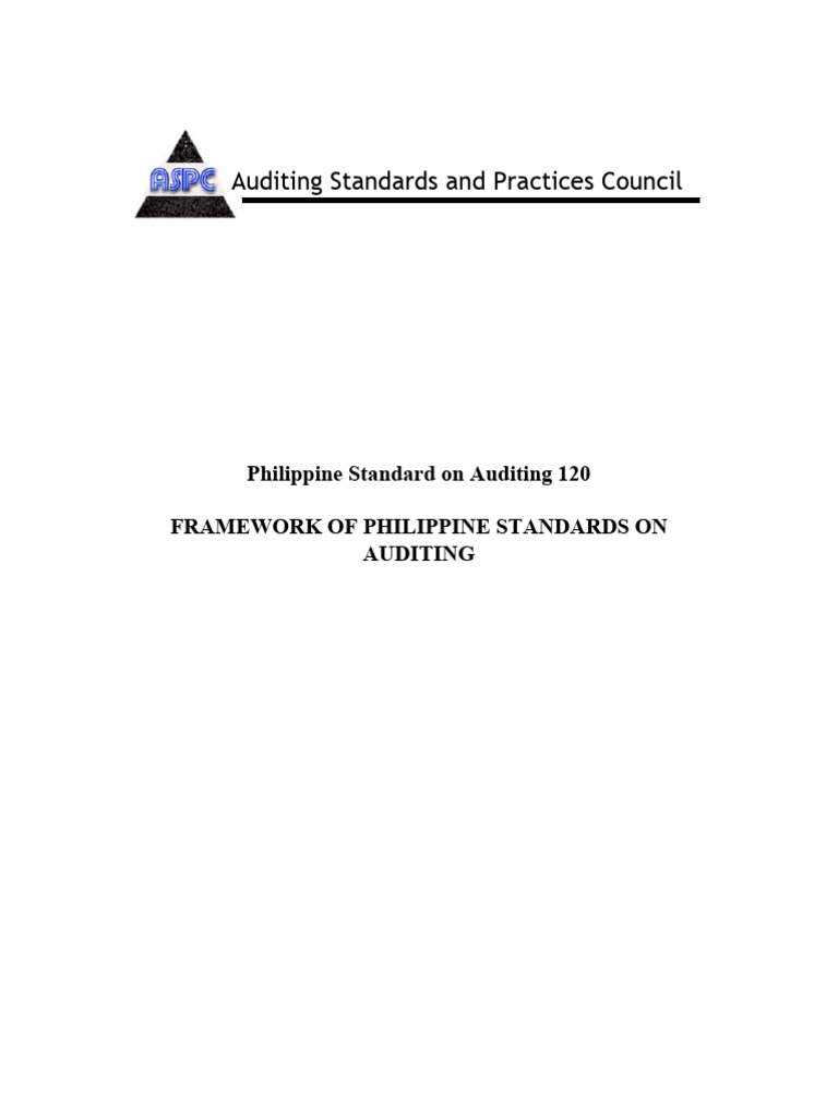Philippine Standard On Auditing 120 FRAM | PDF