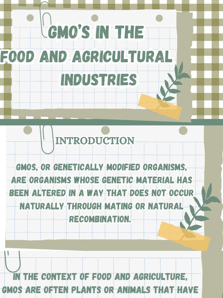 The Role of GMOs in Agriculture | PDF