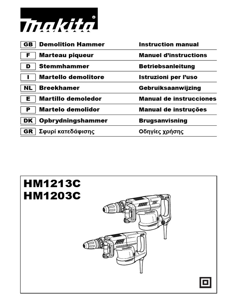 Makita HM1203C Demolition Hammer | PDF | Power Supply | Reliability ...