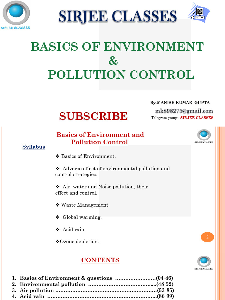 Basics of Environment & Pollution Control | PDF | Smog | Ecosystem