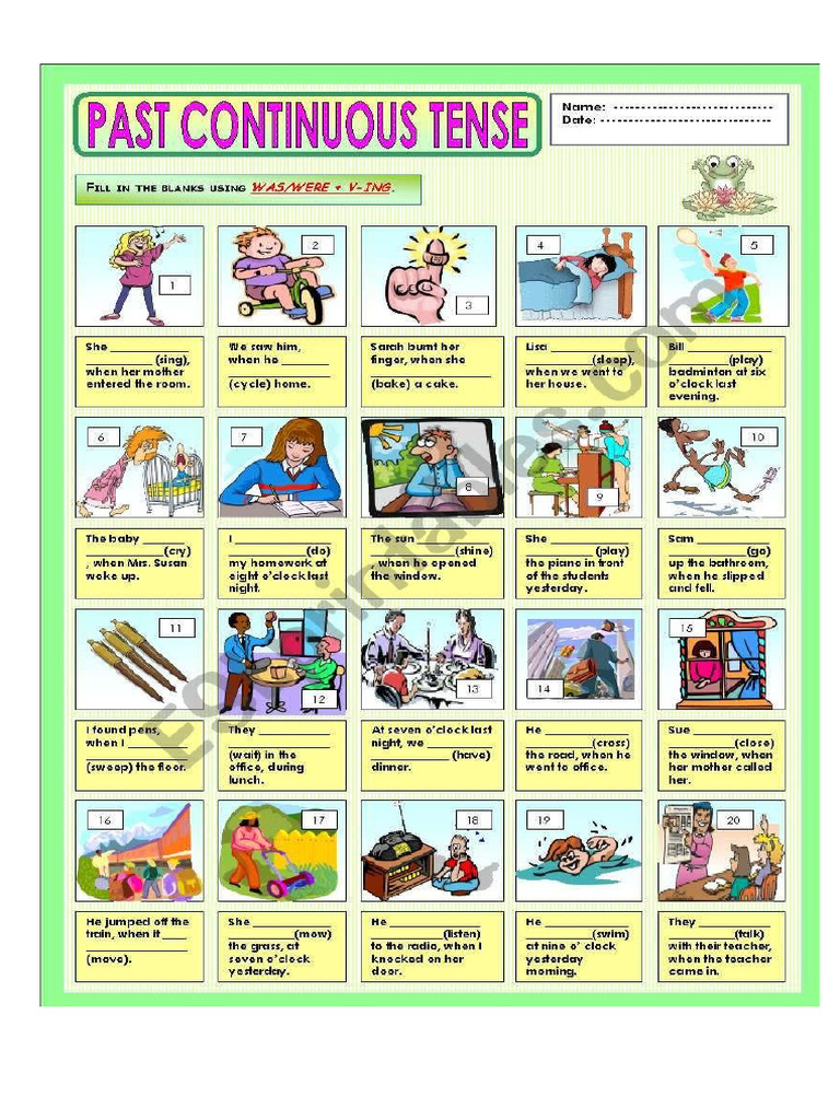 Past Continuous Picture | PDF