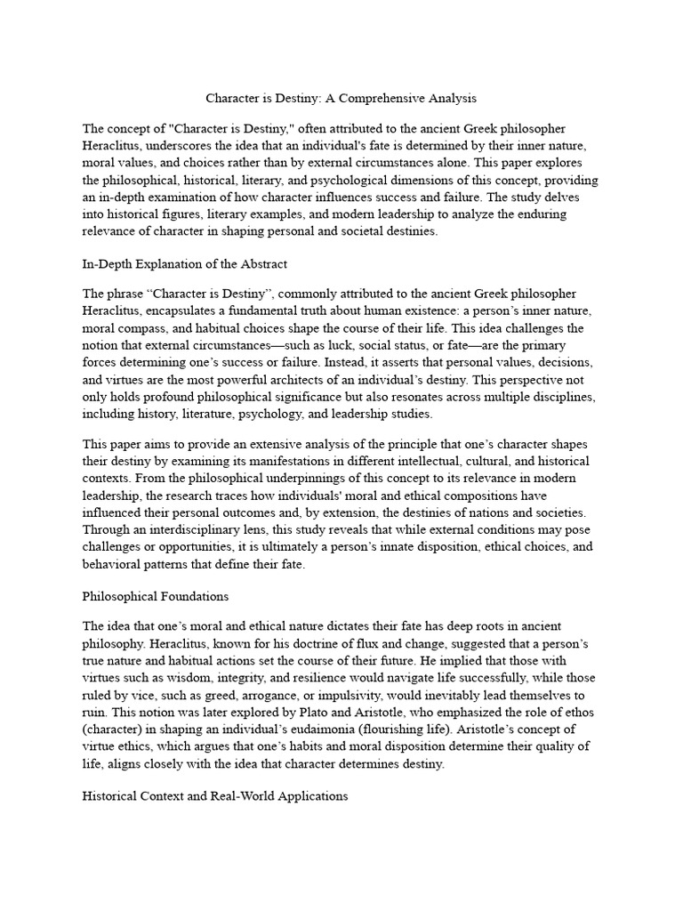 Character is Destiny | PDF | Grit (Personality Trait)