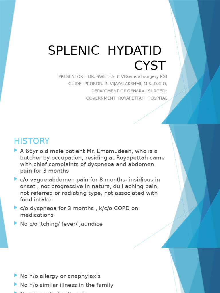 Splenic Hydatid Cyst Case Study | PDF | Spleen | Diseases And Disorders
