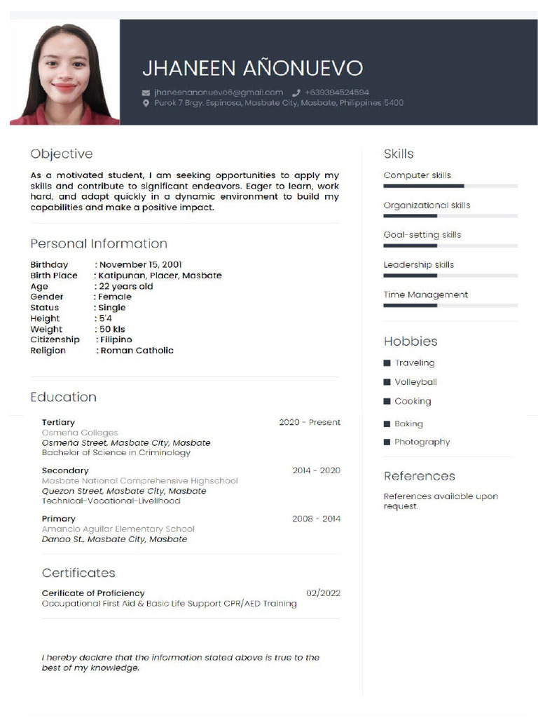 Jhaneen Resume | PDF