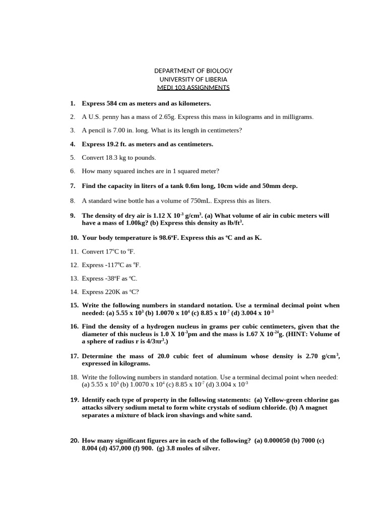 Medi 103 Assignment | PDF