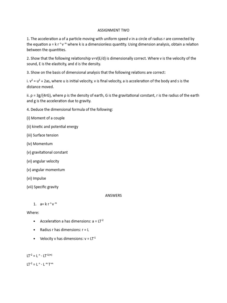 ASSIGNMENT TWIN | PDF | Velocity | Acceleration