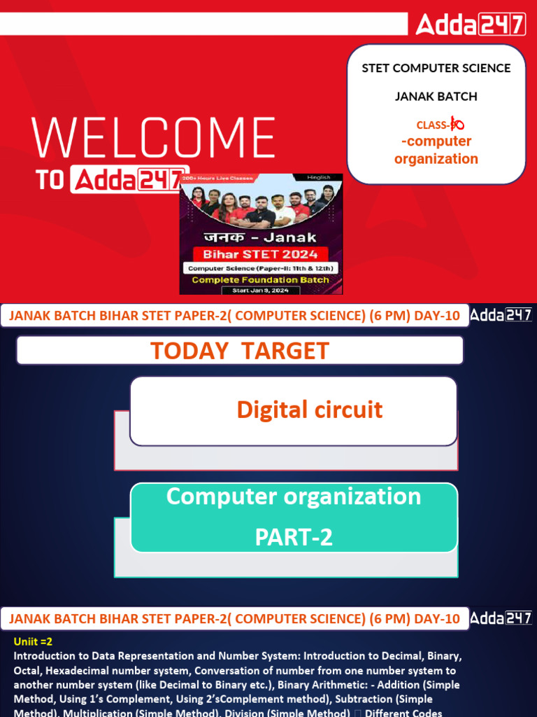 Computer Science STET Day 10 Guide | PDF | Binary Coded Decimal ...