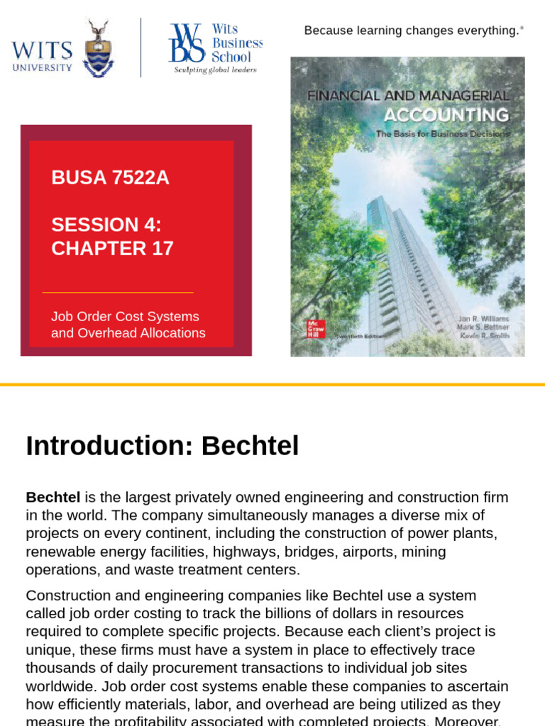 CHAPTER 17 - Session 4 - Job Order Cost Systems and Overhead Allocations | PDF | Cost Of Goods ...