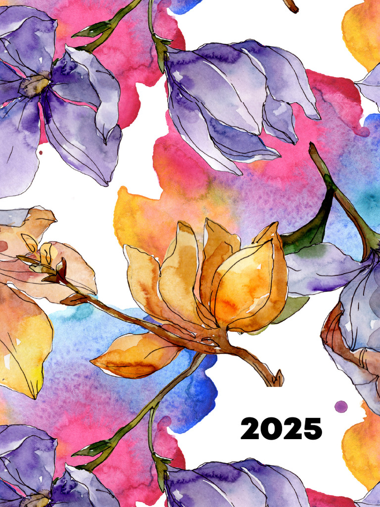 Watercolor Floral Annual Teacher Planner | PDF | Learning