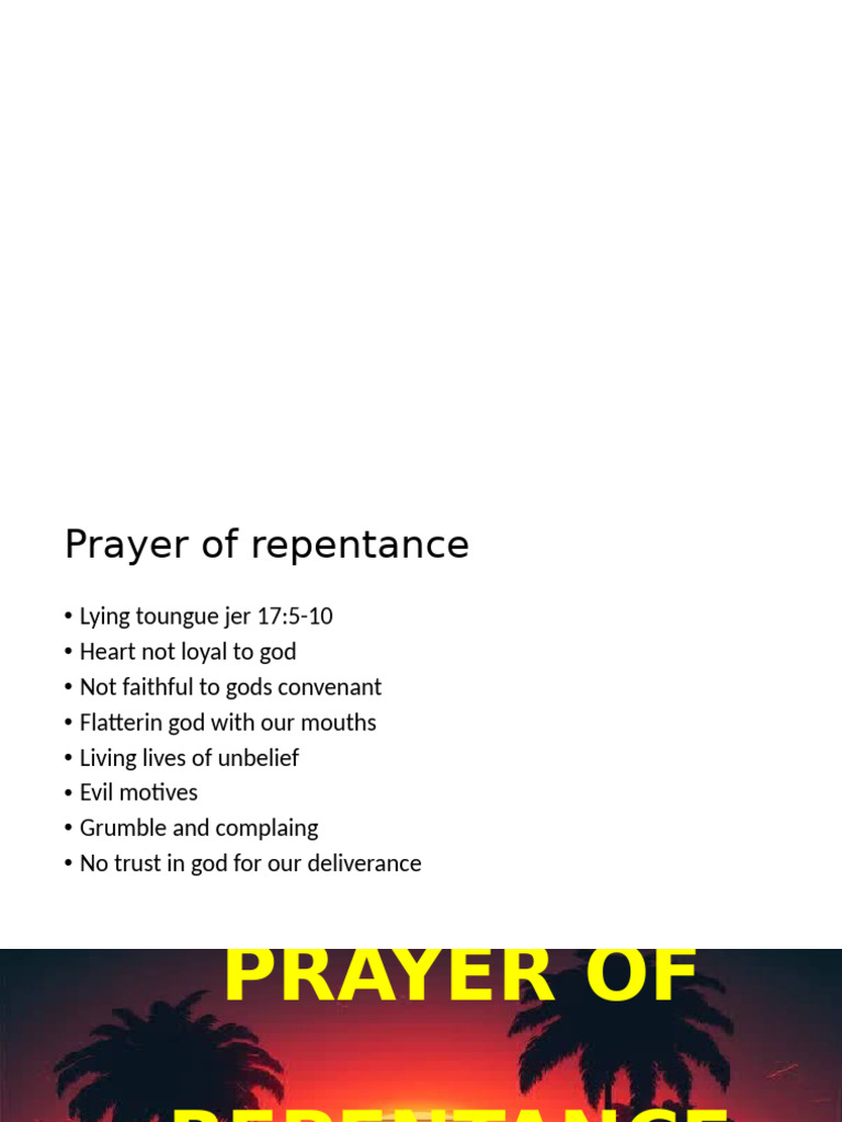 Prayer of Repentance and Reflection | PDF