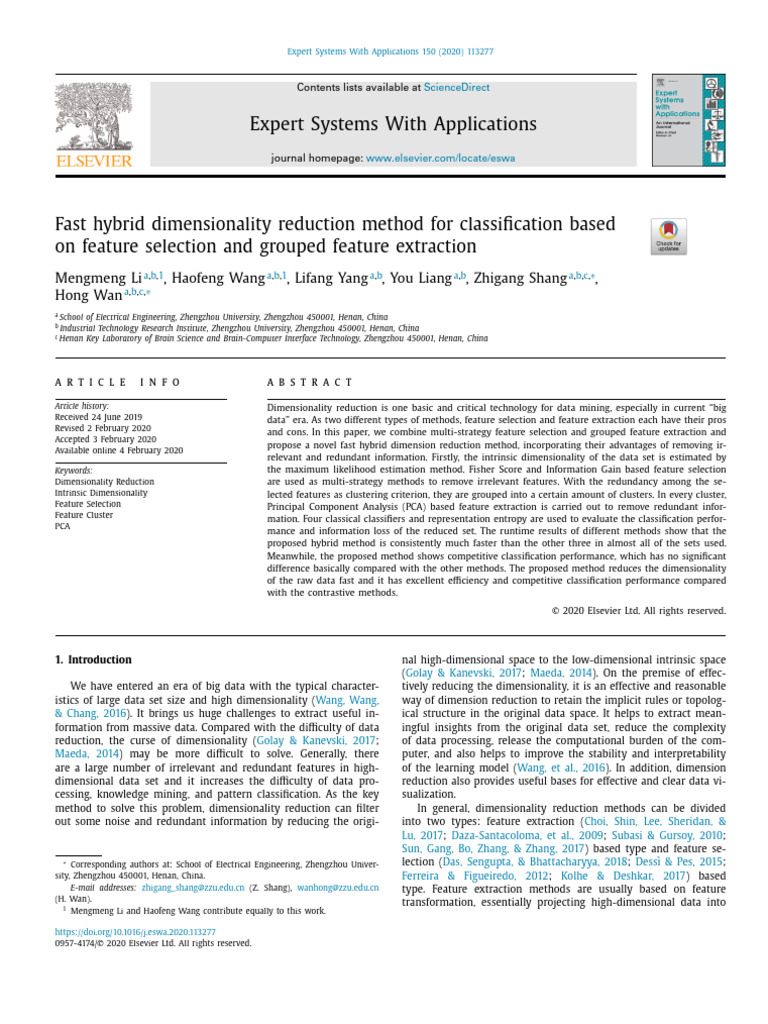 Hybrid Dimensionality Reduction | PDF | Principal Component Analysis | Cluster Analysis