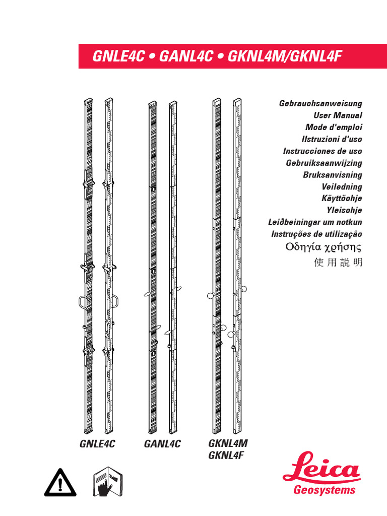 Leica DNA Levelling Staffs GNLXX GNLE4C GANL4C GKNL4M GKNL4F UM | PDF