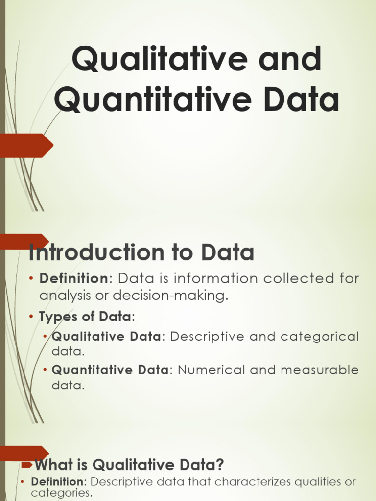Qualitative and Quantitative Data | PDF | Quantitative Research | Data