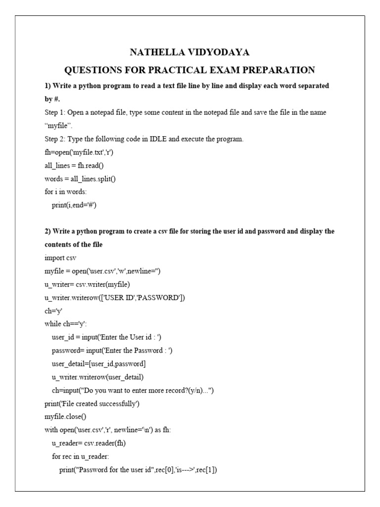 CS Practical Programs-1 | PDF