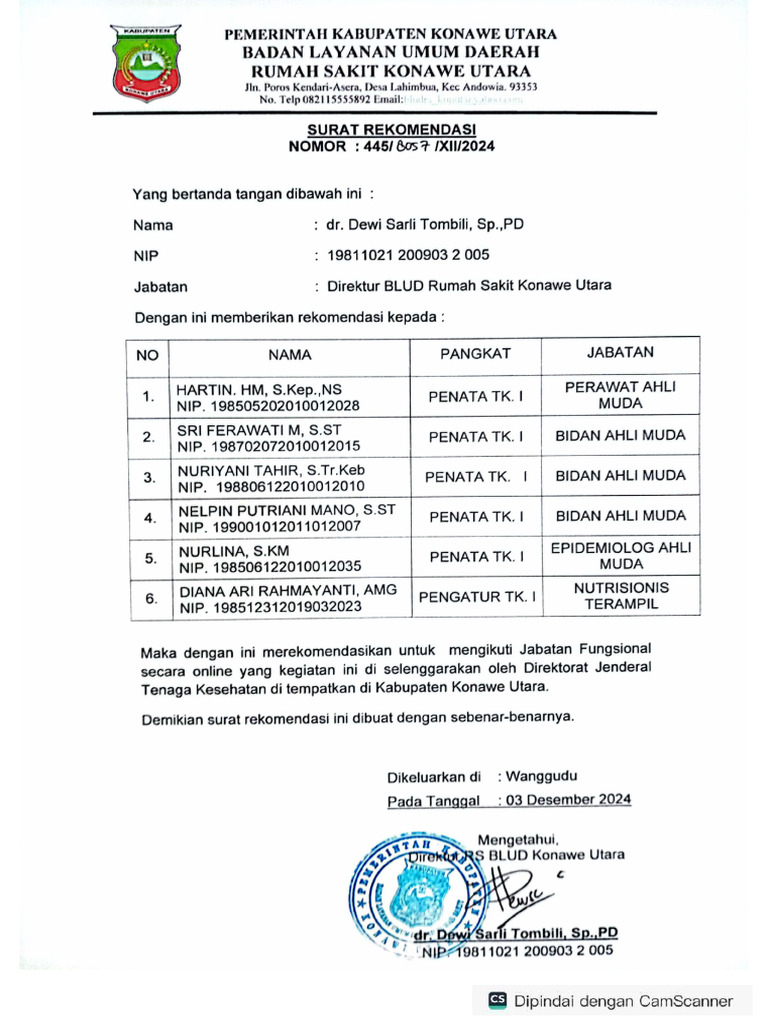 Rekomendasi Jafung RSUD Konut hmm (1) | PDF