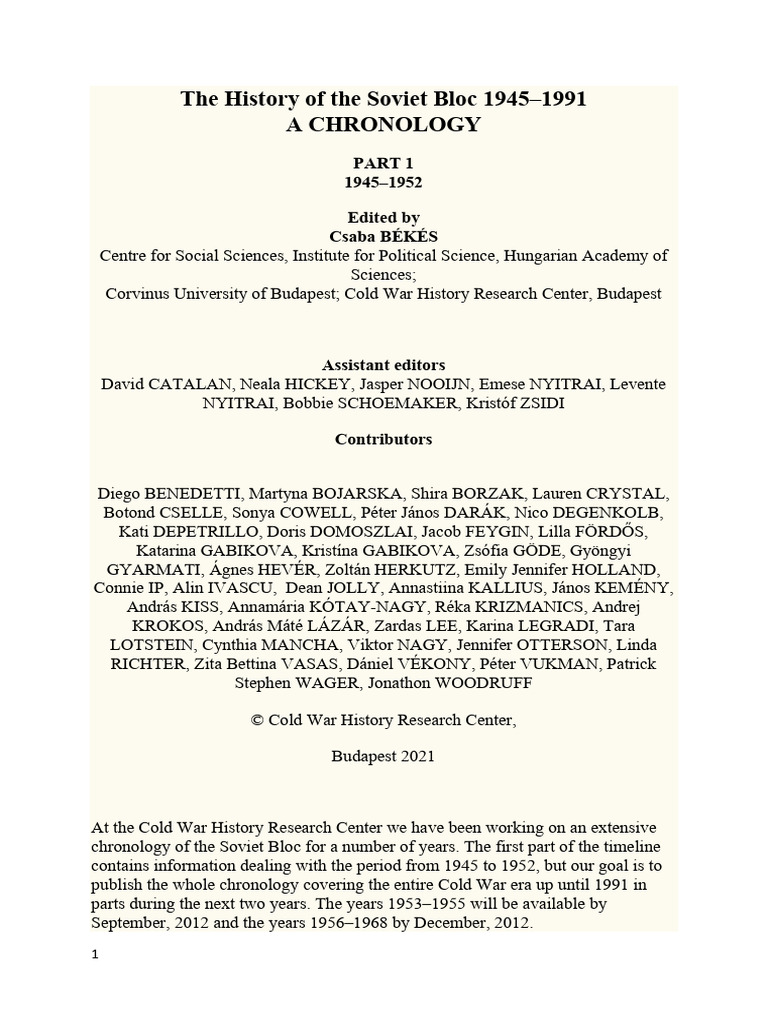 HistoryoftheSovietBloc Part 1 1945 1952 Secondenlargededition 2021 REAL ...
