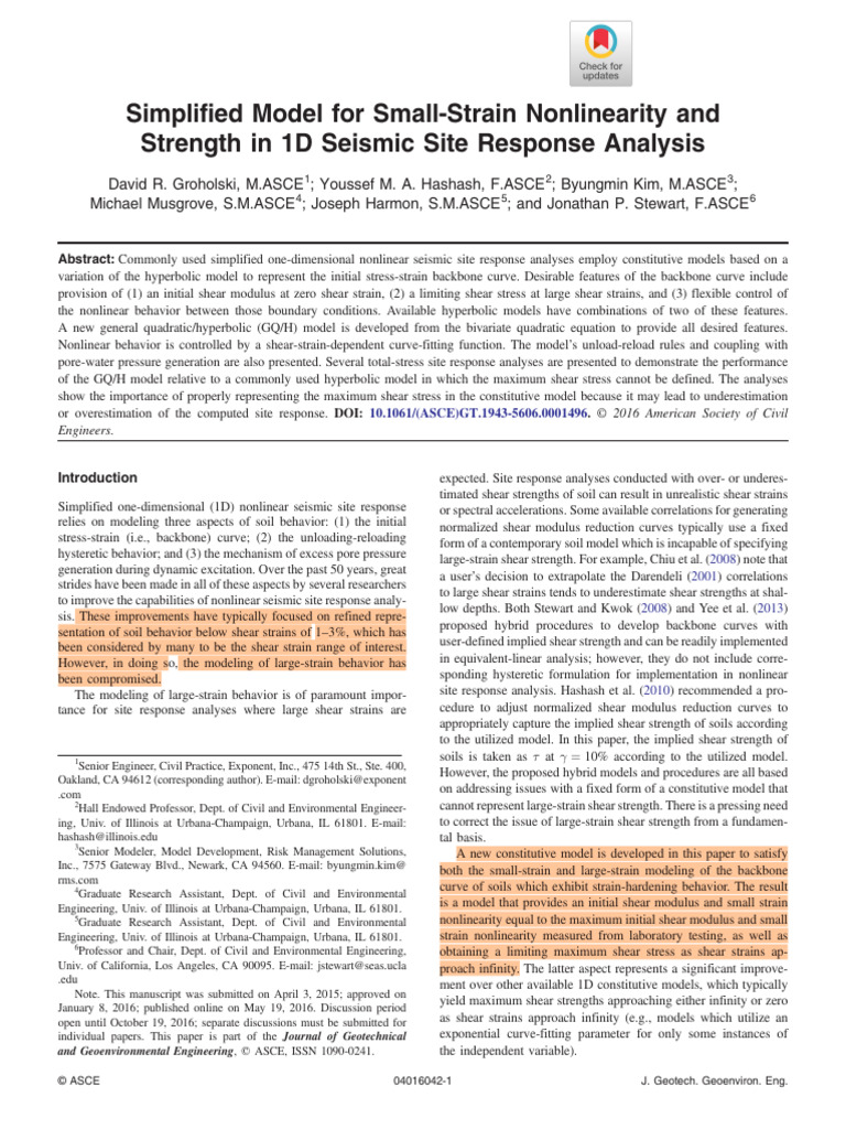 Groholski Et Al 2016 Simplified Model For Small Strain Nonlinearity and ...