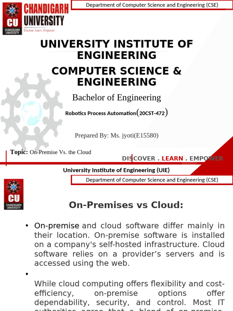 on premise vs cloud | PDF | Cloud Computing | Software