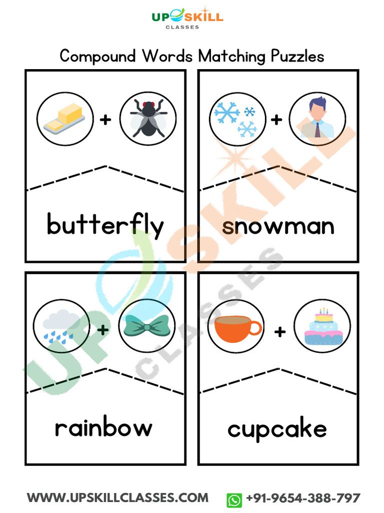 Compound Words Puzzles Worksheet - UPSC - Teacher's Resource | PDF