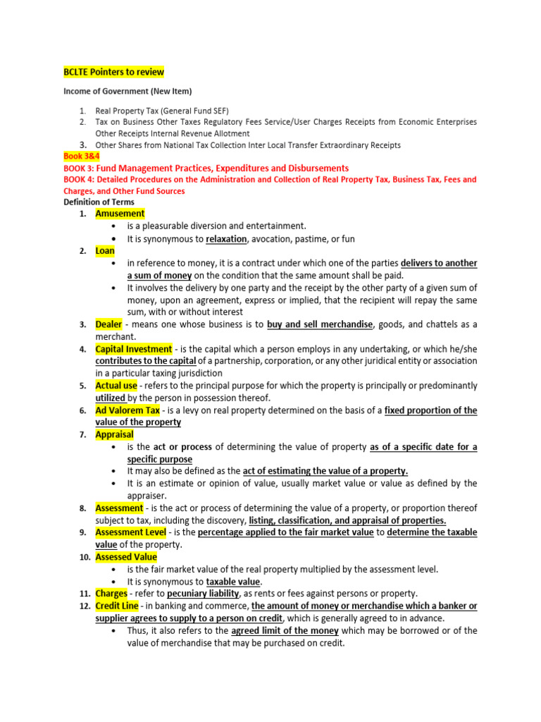 Pointers On Book III & IV of LTOM | PDF | Taxes | Property Tax