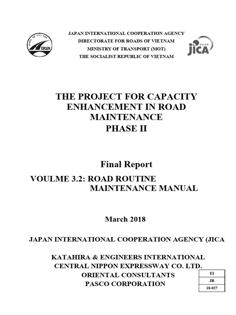 Vietnam Road Maintenance Manual | PDF | Road | Road Surface