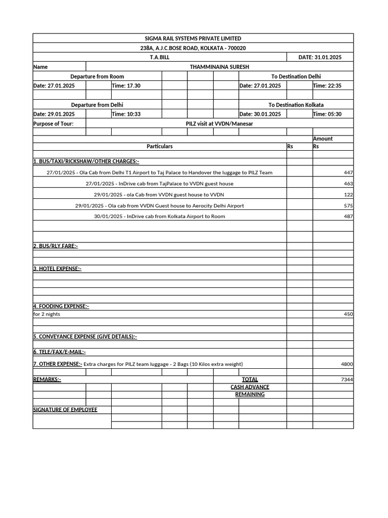 Fare Form for Business Trip 2025 | PDF | Land Transport | Motor Vehicle