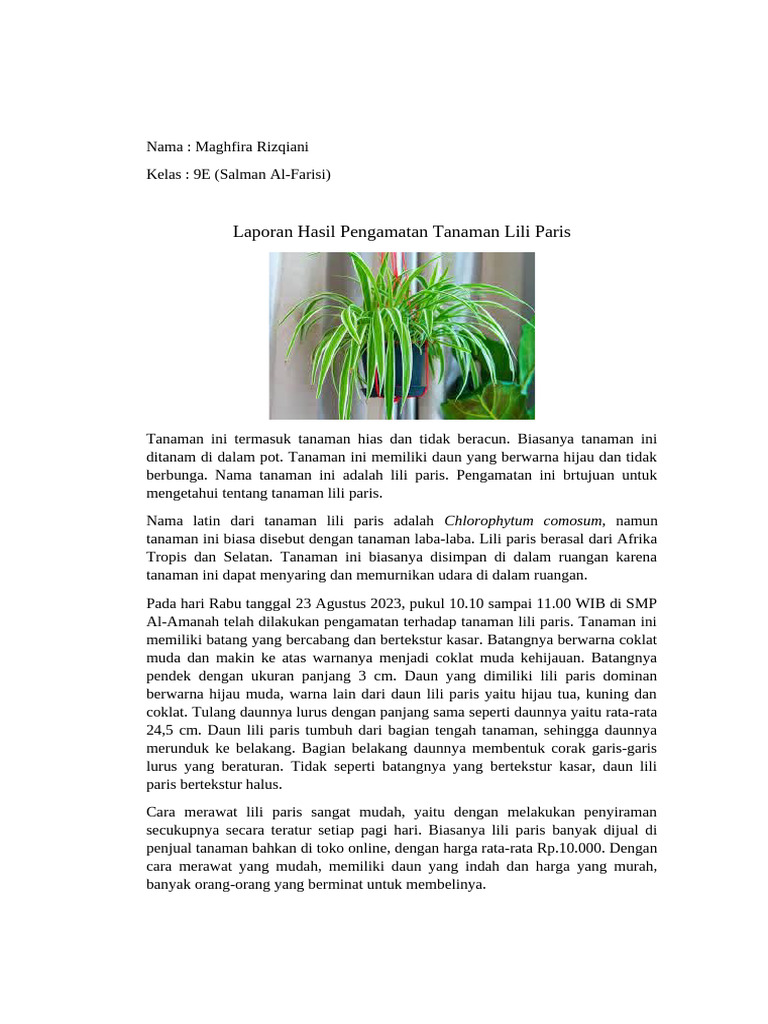 Laporan Pengamatan | PDF