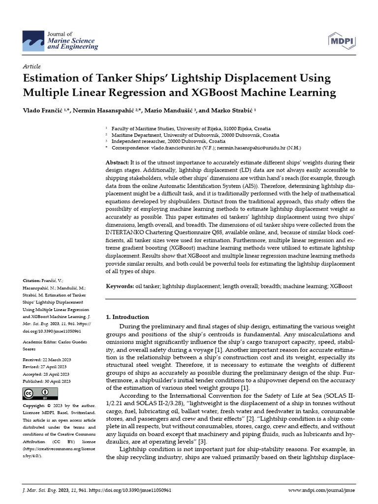 Estimating Tanker Lightship Displacement | PDF | Oil Tanker | Linear ...