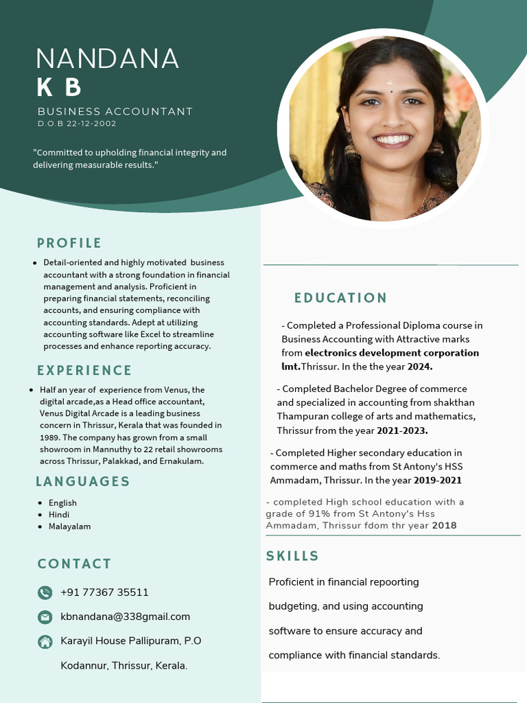 Nandana KB Resume | PDF