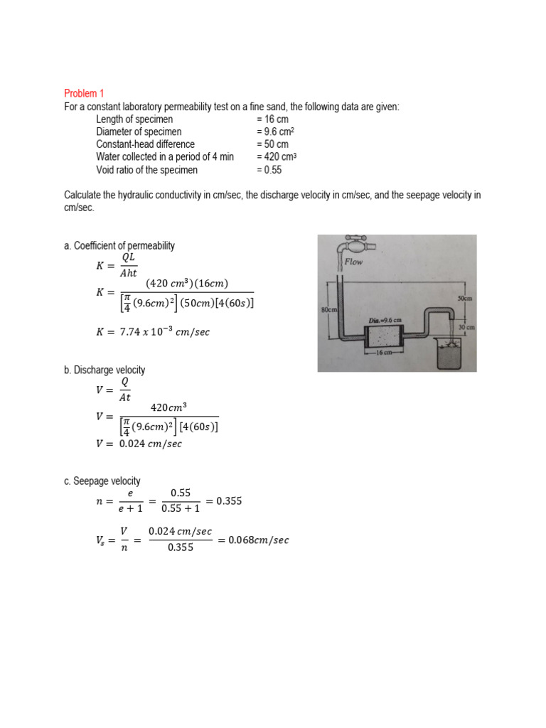 Week-10.-Permeability-Examples | PDF | Soil Mechanics | Applied And Interdisciplinary Physics