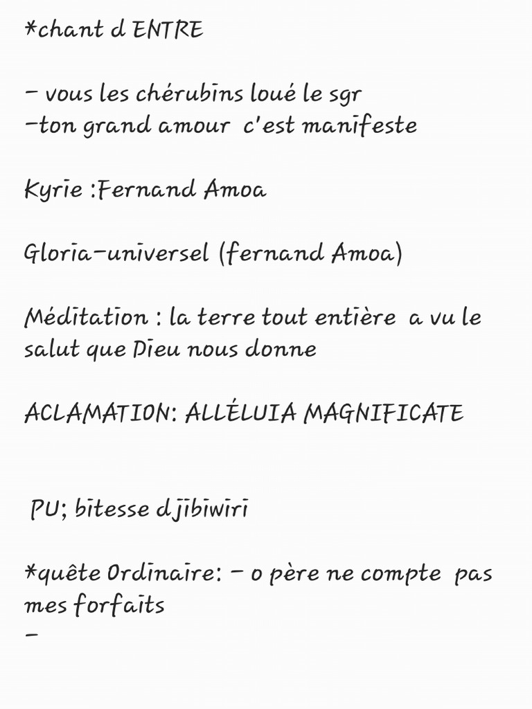 Programme de La Messe Du 27 _240422_225011 | PDF