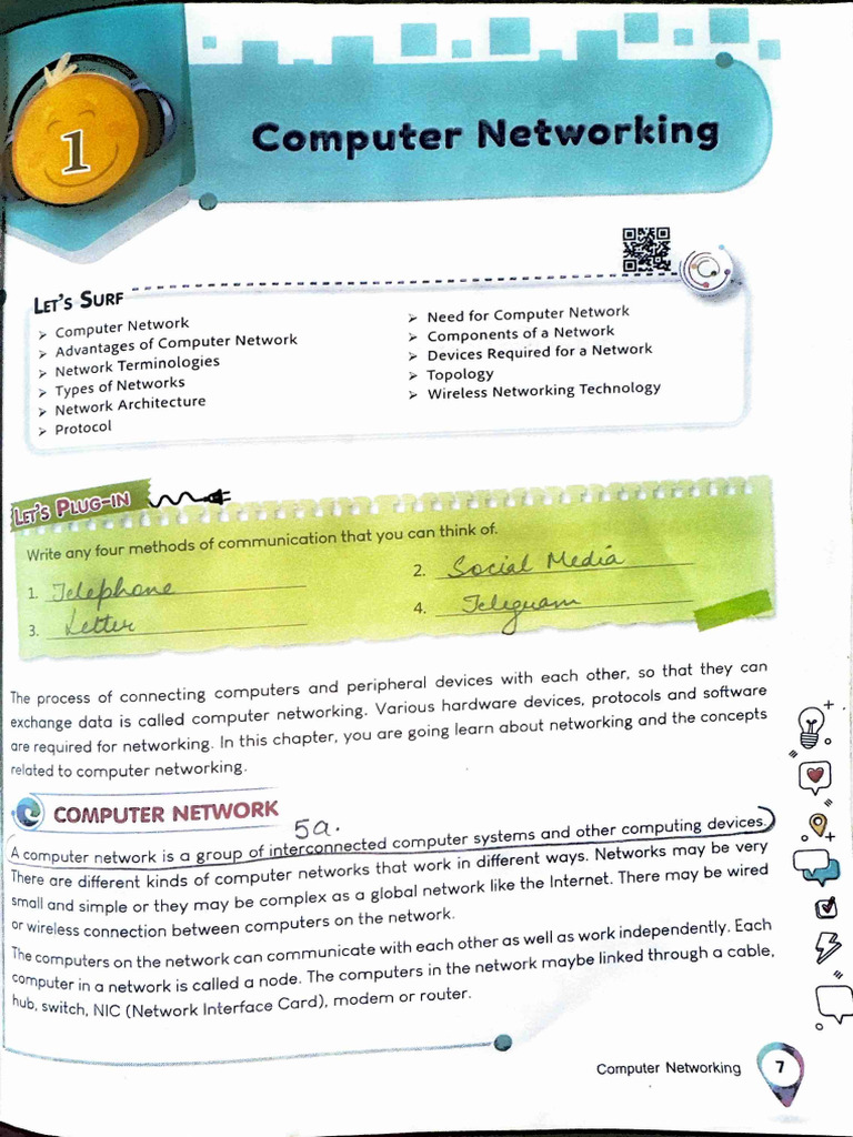 Chapter 1 Computer Networking Answer Key | PDF