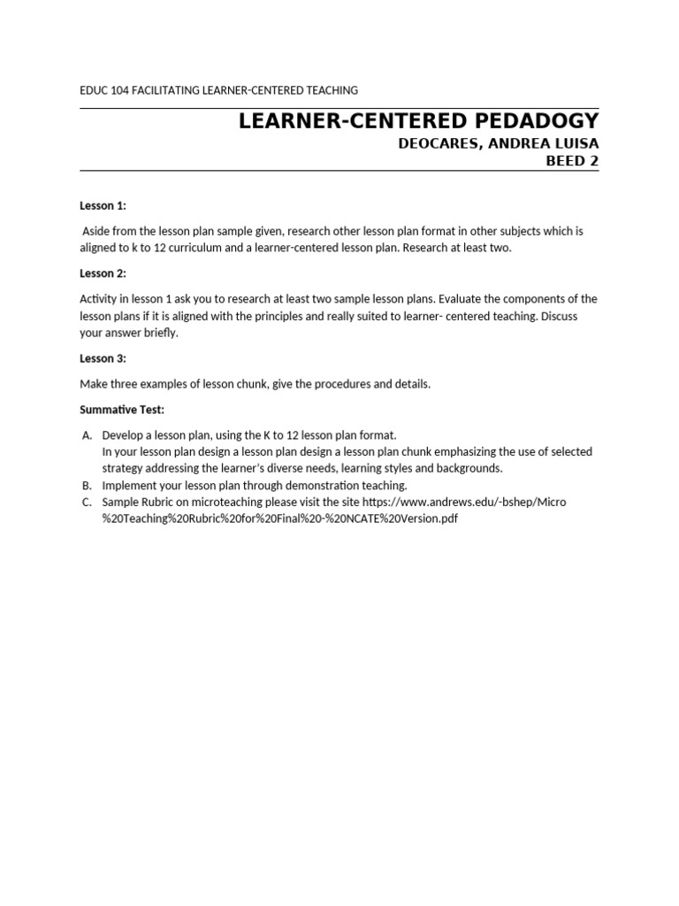 EDUC 104 Module 4 | PDF