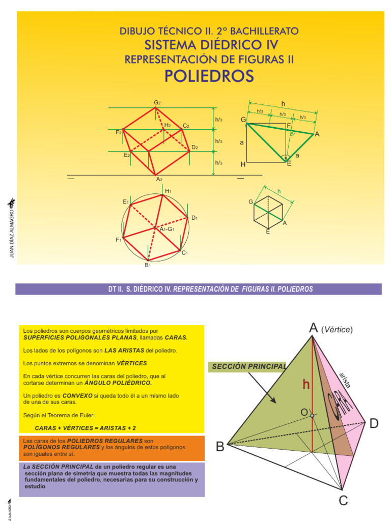 Poliedros y Proyecciones Diédricas | PDF | Tetraedro | Triángulo