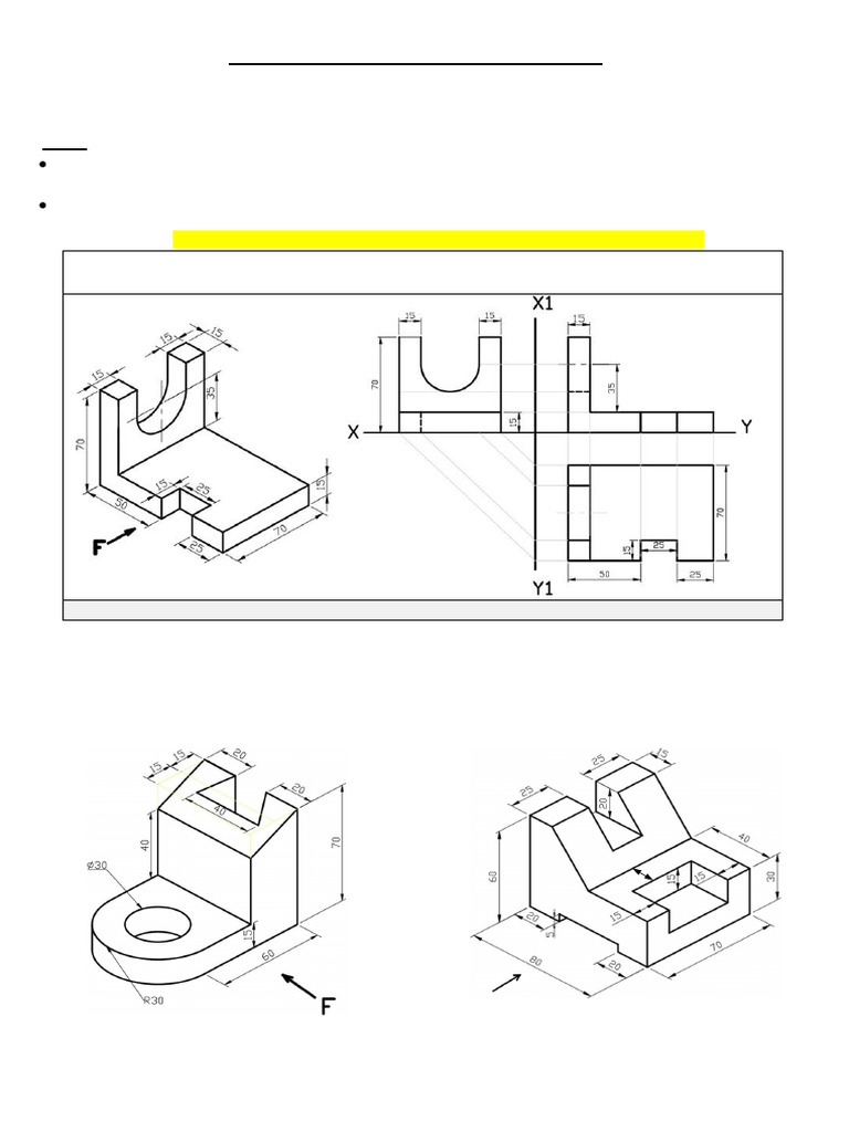 Tutorial 4-Orthographic Projections | PDF