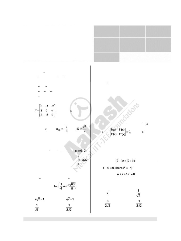 JEE Main 2019-2024 Mathematics Questions | PDF | Matrix (Mathematics ...