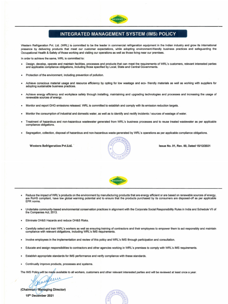 IMS Policy - WRLSAN (English)_Signed | PDF