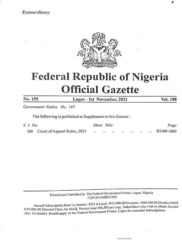 Court of Appeal Rules, 2021 | PDF