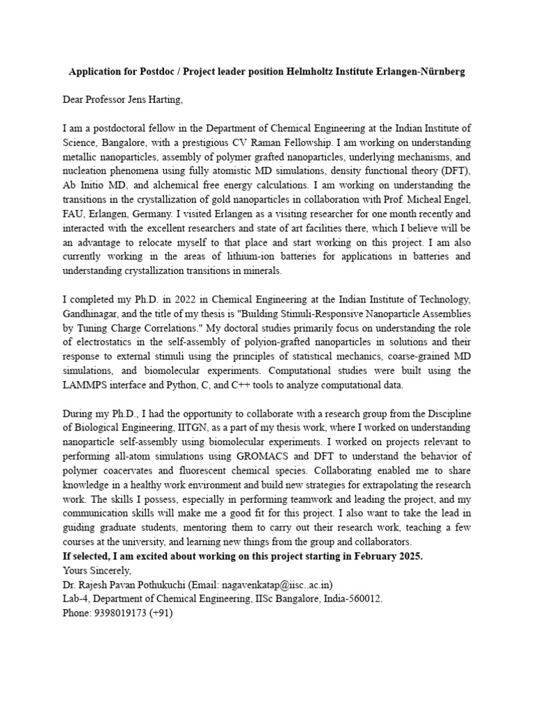 Application_Motivation Letter - postdoc Postdoc _ Project leader ... Application_Motivation Letter - postdoc Postdoc _ Project leader ...